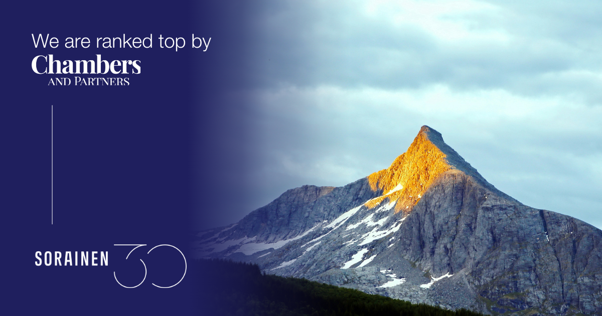 Sorainen ranked top by Chambers and Partners - Sorainen